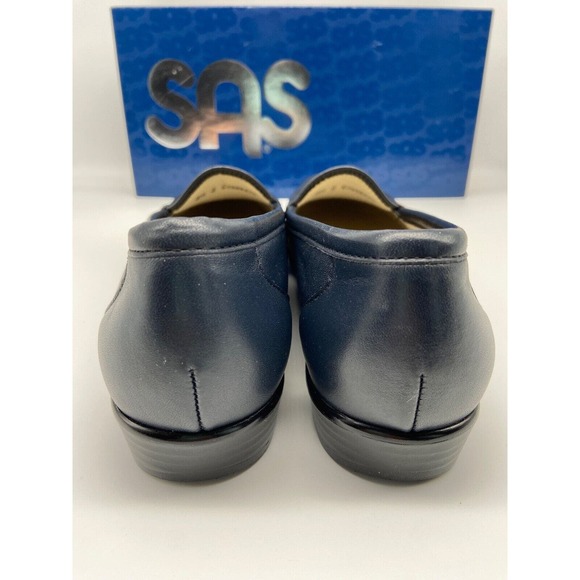 SAS | Shoes | Sas Shoes Slip On Loafer Womans Sz 85s Navy Leather Tripad Comfort Foot Bed Nib ...